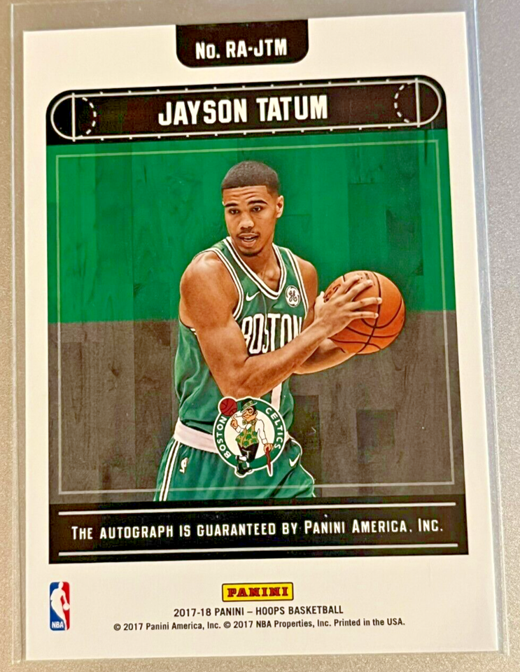 2017-18 Hoops Autographs Jayson Tatum ROOKIE AUTO #RA-JTM Mosaic Prizm ...