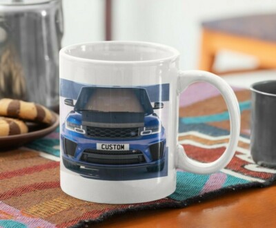 Personalised Number Plate Range Rover Sport SVR Coffee Mug Unique ...
