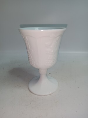 Indiana Glass Colony Milk Glass Grape Pattern Footed Wine Goblet #30 | eBay