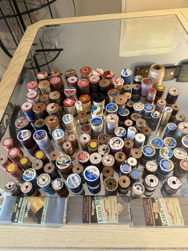 120 Sewing Thread Lot- Assorted- Some New/ Used-few Empty- All Sizes ...