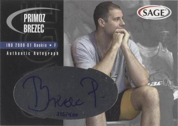 2000 Sage - Authentic Autograph Primoz Brezec #A4 Silver /400 (AU, RC ...