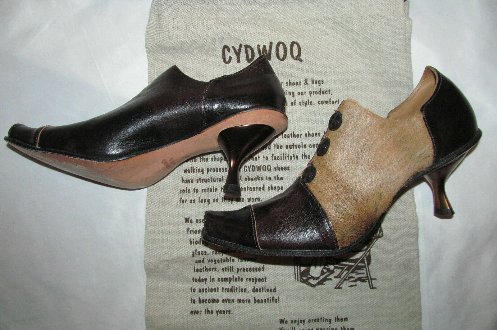 CYDWOQ LIGNEOUS steampunk Victorian look calf hair bu… - Gem