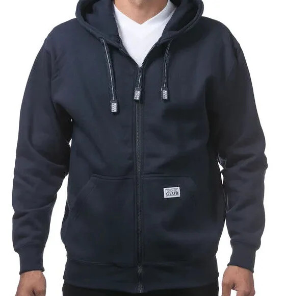 PROCLUB PRO CLUB MEN'S HEAVYWEIGHT FULL ZIPPER HOODIE PLAIN ZIP UP ...