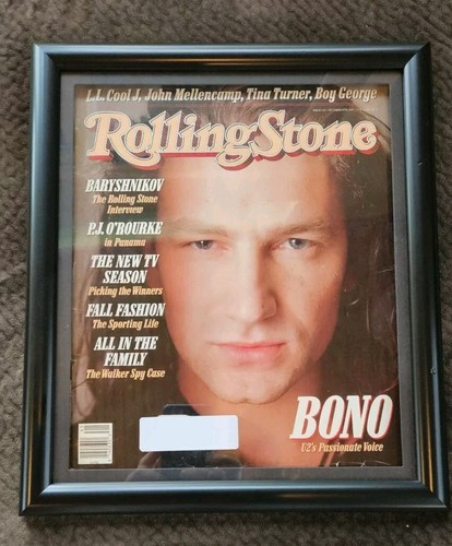 U2 Bono Framed wall hanging full Rolling Stone Magazine # 510 1987 | eBay