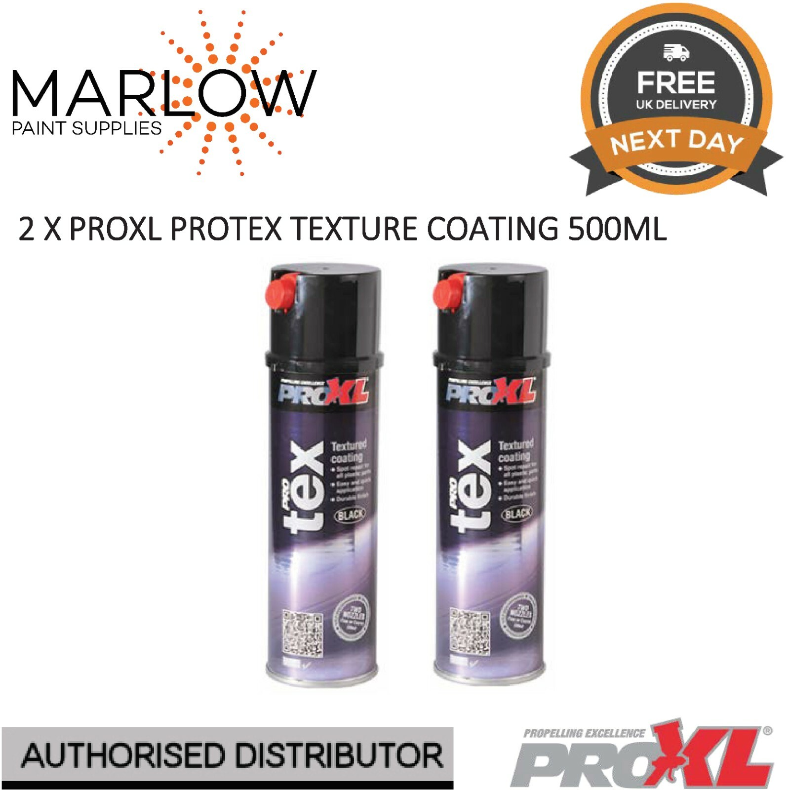 2 X PRO XL PROTEX TEXTURE COATING BLACK AEROSOL 500ML -PROXL BUMPER ...