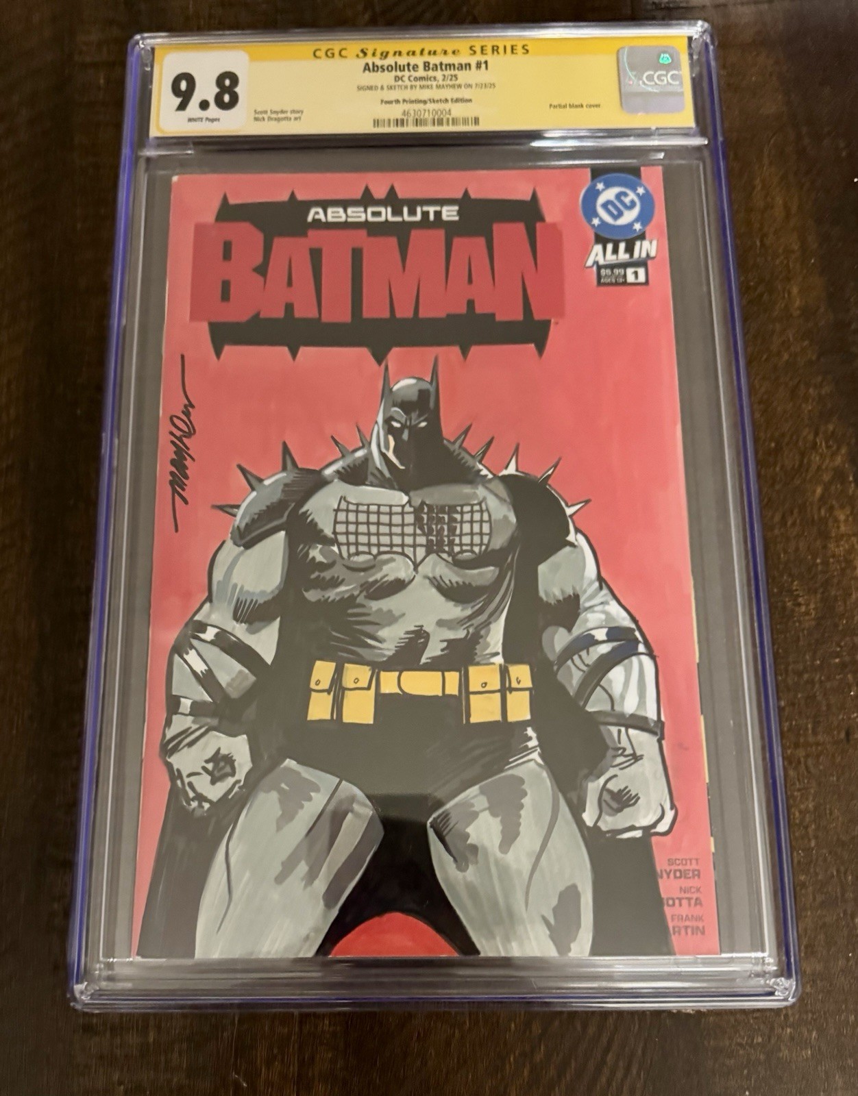 Absolute Batman Sketch Mike Mayhew CGC 9.8 🔥 True 1/1 on Absolute ...