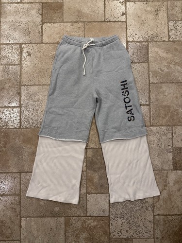 Satoshi Nakamoto Grey Double Layered Studded Sweatpants | eBay