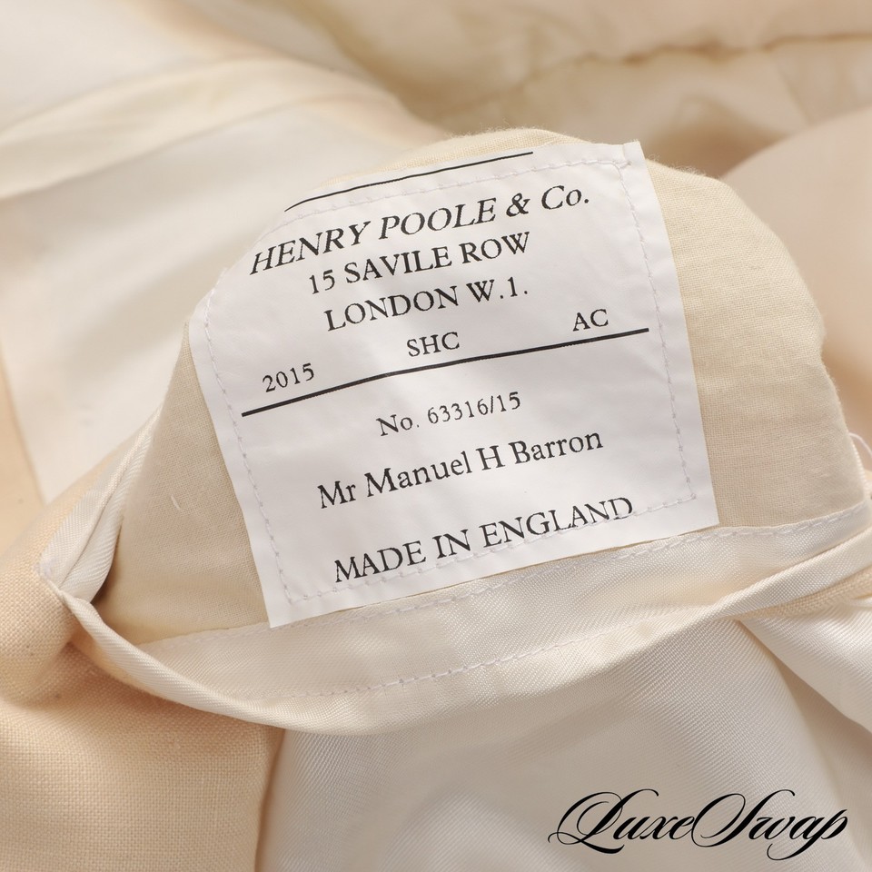 #1 MENSWEAR Henry Poole Savile Row England 2015 Bespoke Beige Linen ...