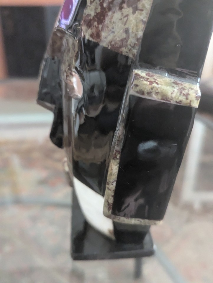 Mexican Mayan Aztec Death Burial Mask Abalone Mosaic Art Sculpture ...