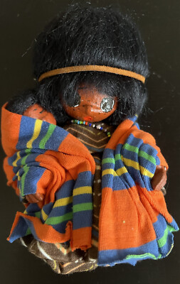 Vintage Li'l Luv Pima Indian Paper Mache Doll Handmade Native American ...