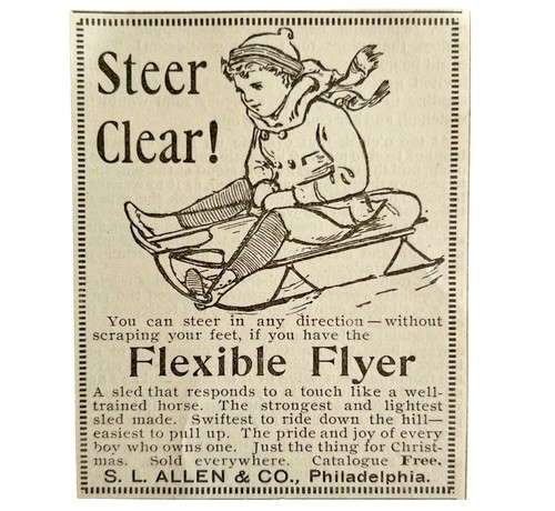 Allen Flexible Flyer Sled 1894 Advertisement Victorian Winter Outdoors ...