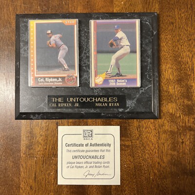 The Untouchables Cal Ripken Jr./ Nolan Ryan in Plaque w/COA | eBay