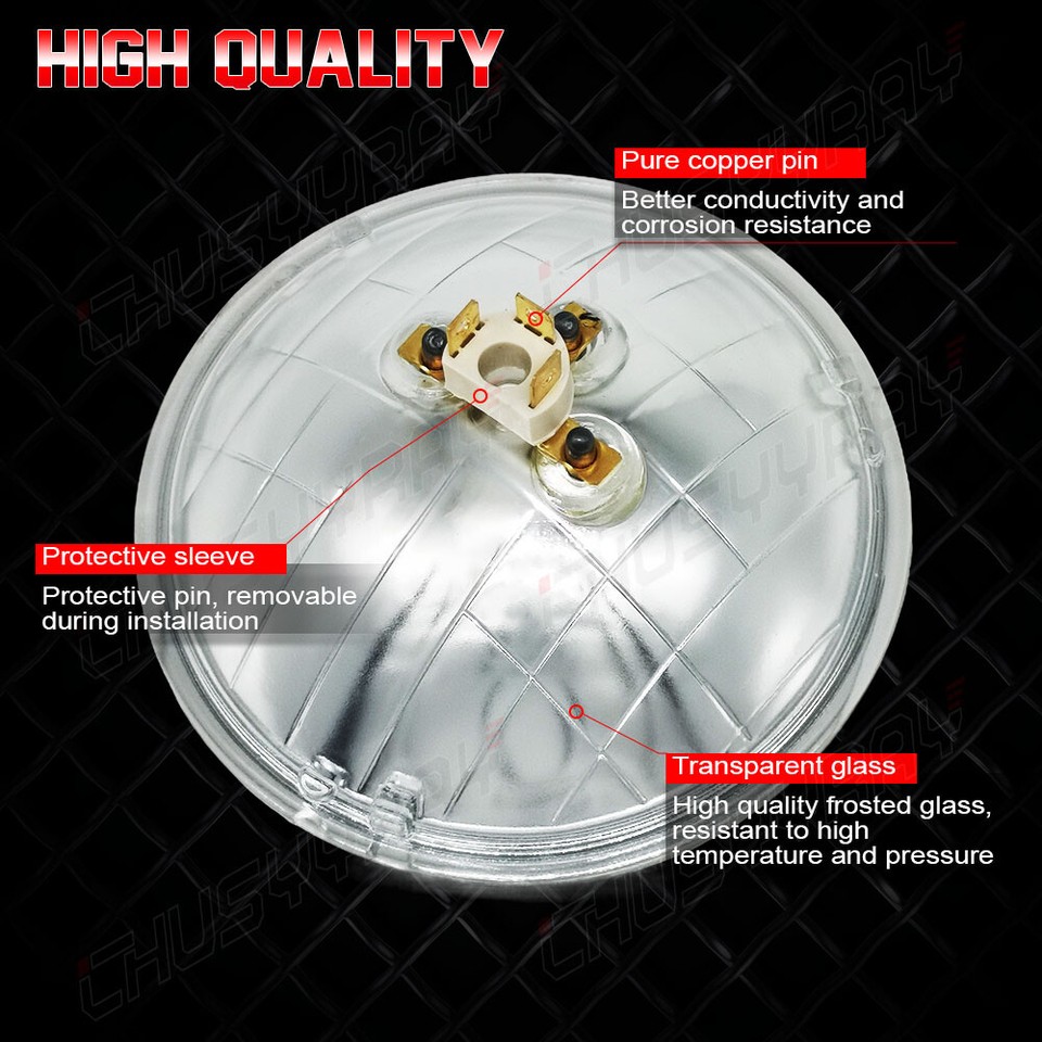 For 58-75 Chevy Impala El Camino 4PCS 5.75" 5 3/4 inch Headlights Hi/Lo ...