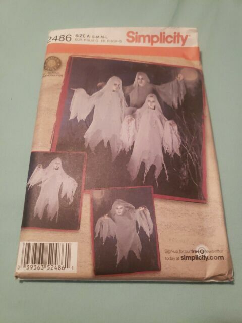 Simplicity 2486 Unisex Ghost Costume Sewing Pattern Uncut for sale ...