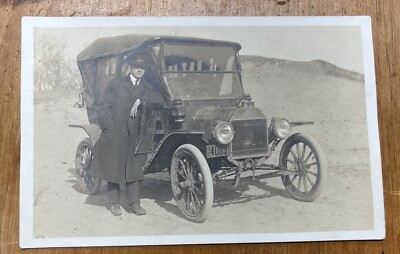 Crank Start Model T North Dakota License Plate RPPC 1914 | eBay