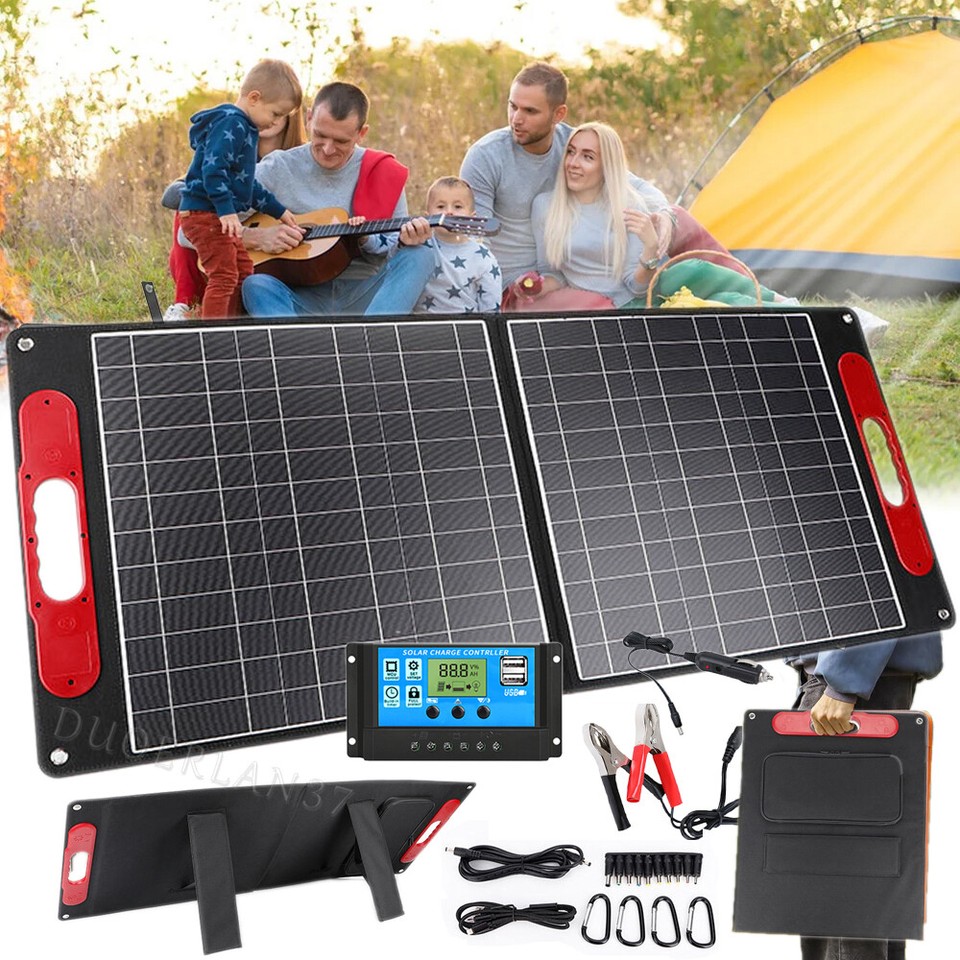 300W Portable Solar Panel Foldable for Power Station Outdoor Camping RV ...