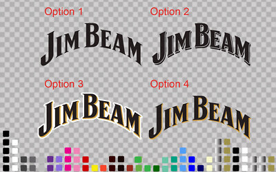 Jim Beam Sticker Decal Whiskey Label Man cave Car Fridge Bar Wall ...