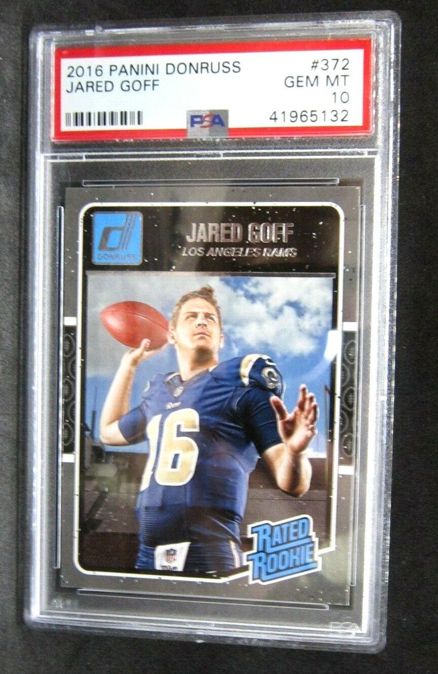 Jared Goff RC 2016 Panini Donruss Passing Pose Rookie Card#372 PSA10 ...