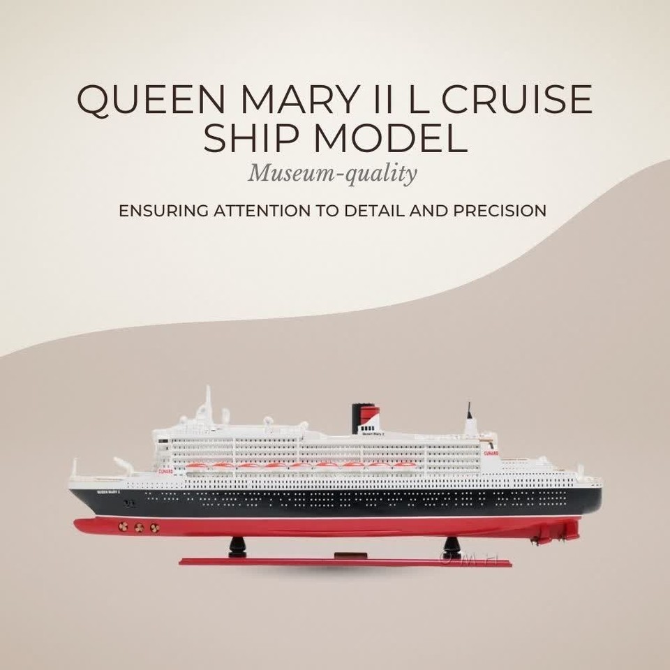 Queen Mary II L Cruise Ship Model Wooden Handicraft Fully Assembled | eBay