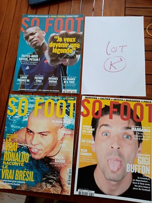 Lot 3 magazines football-So Foot-2016:ronaldo/buffon/evra/diouf/ben ...
