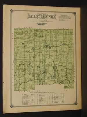 Minnesota Fillmore County Map 1915 Pilot Mound Township W3#47 | eBay