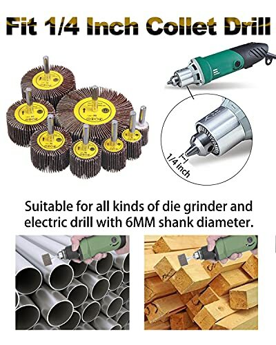 FLAP WHEEL SET Abrasive Sander Aluminum Oxide Cone Shape 40 Pack 1/4 ...