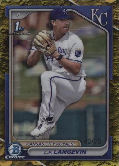 2024 Bowman Draft - Chrome L.P. Langevin #BDC-183 Yellow Lunar Crater ...