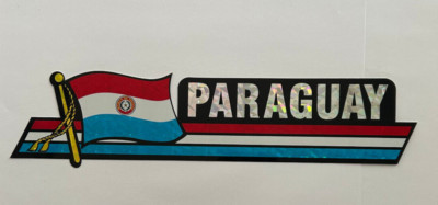 Paraguay Flag Reflective Sticker, Coated Finish, Side-Kick Decal 12x2 ...