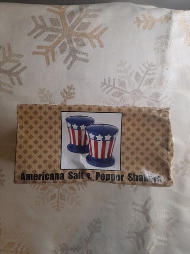 Americana Uncle Sam Salt Pepper Shakers Red/White/Blue Hat/Stars ...