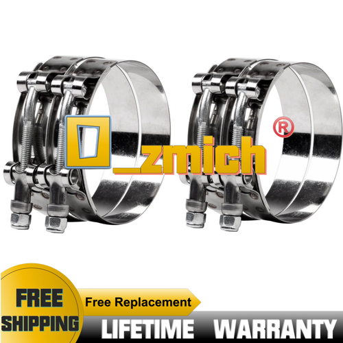 4X 2.25" 57mm T-Bolt Clamp Silicone Hose Intake Intercooler Stainless ...