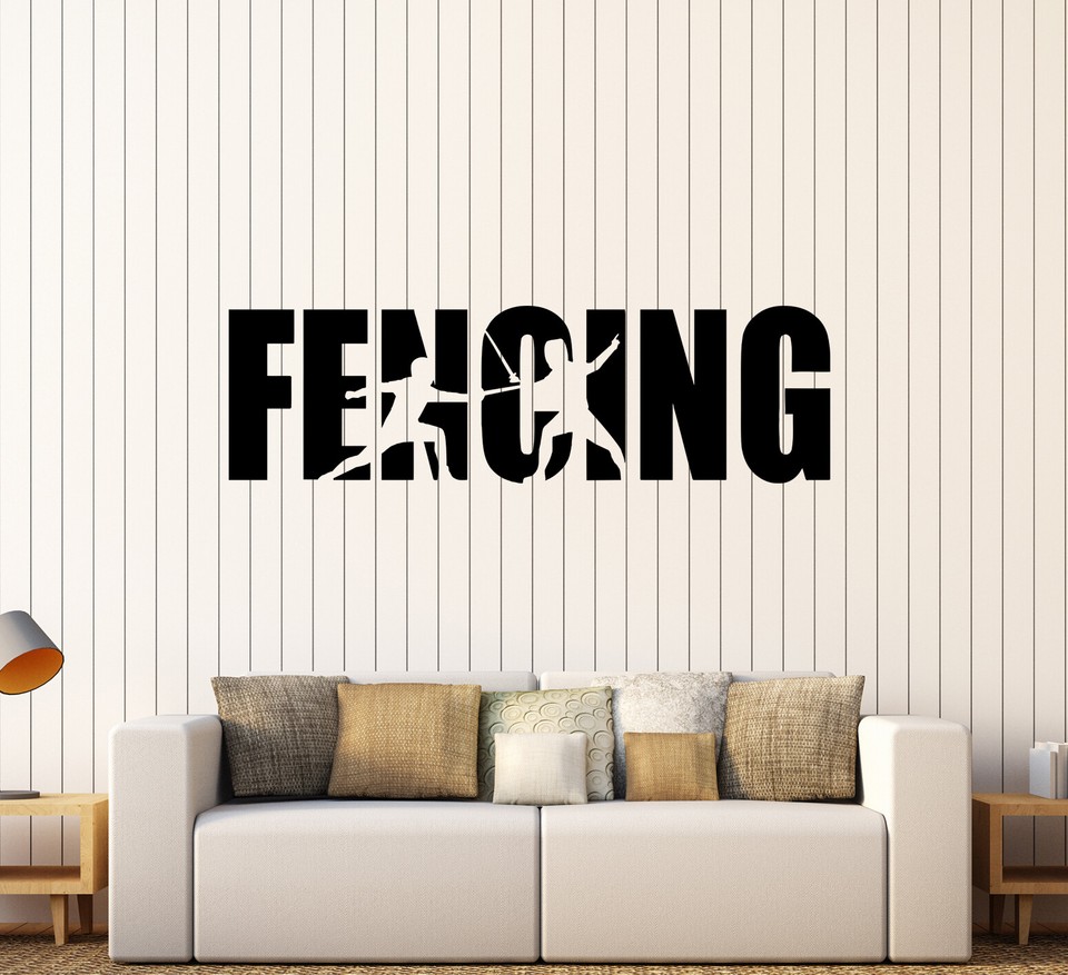 Wall Decal Fencing Sports Word Duel Scramble Swords Vinyl Sticker ...