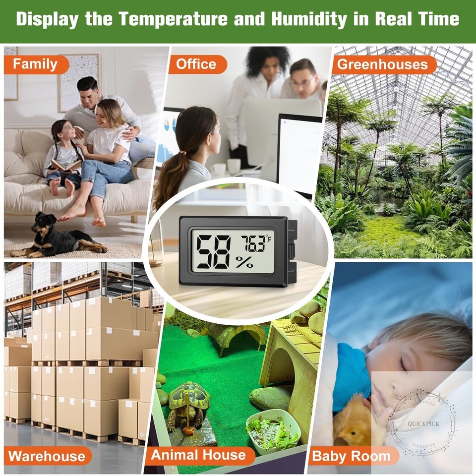 6 Pack Mini Hygrometer Indoor Humidity Meter, Small Digital Thermometer ...