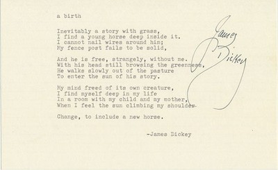 James DICKEY / Typed Document Signed | eBay