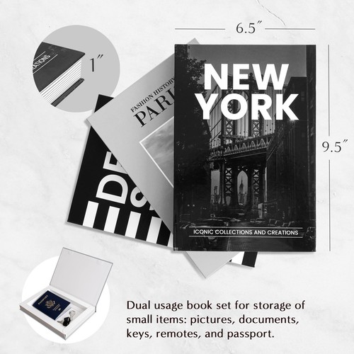 Designer Books Decor Set of 3 Faux/Fake Book for Decoration Aesthetic ...