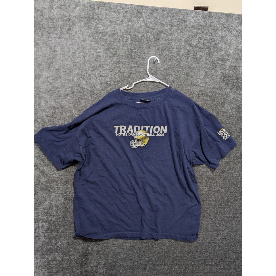 Notre Dame Football 2006 Tradition T Shirt Pro Edge 3XL Navy Blue Tee ...
