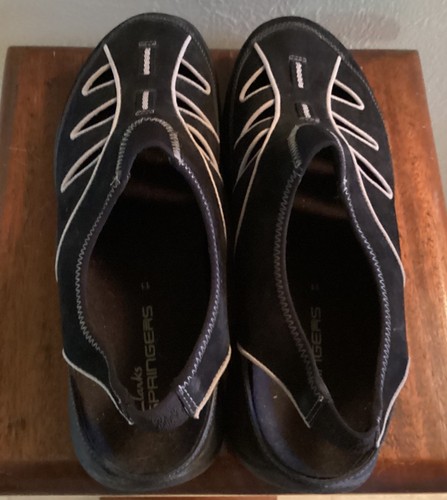 Clarks Springer Women’s Closed Toe Sandals, Black with Gray Trim ...