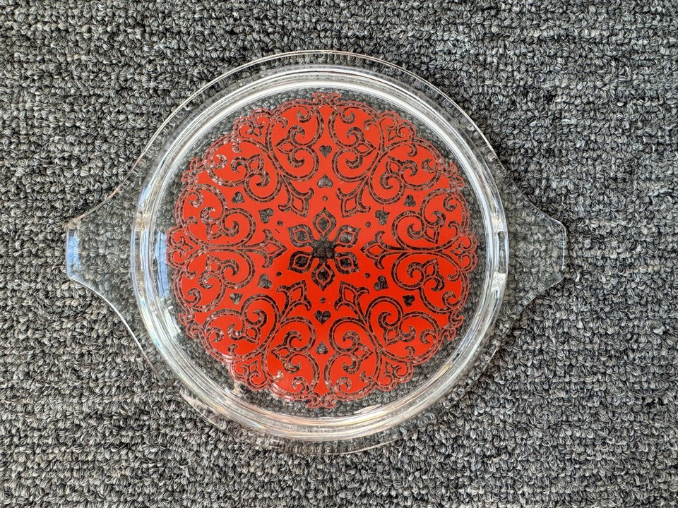 Vintage Pyrex Celtic Floral Casserole Lid 470-C Red Promotional ...