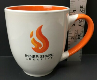 Inner Spark Creative Coffee Mug Cup White Orange | eBay