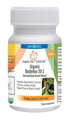 ORGANIC Butterbur 20:1 Extract Capsules Petasites Japonicus Petasin ...