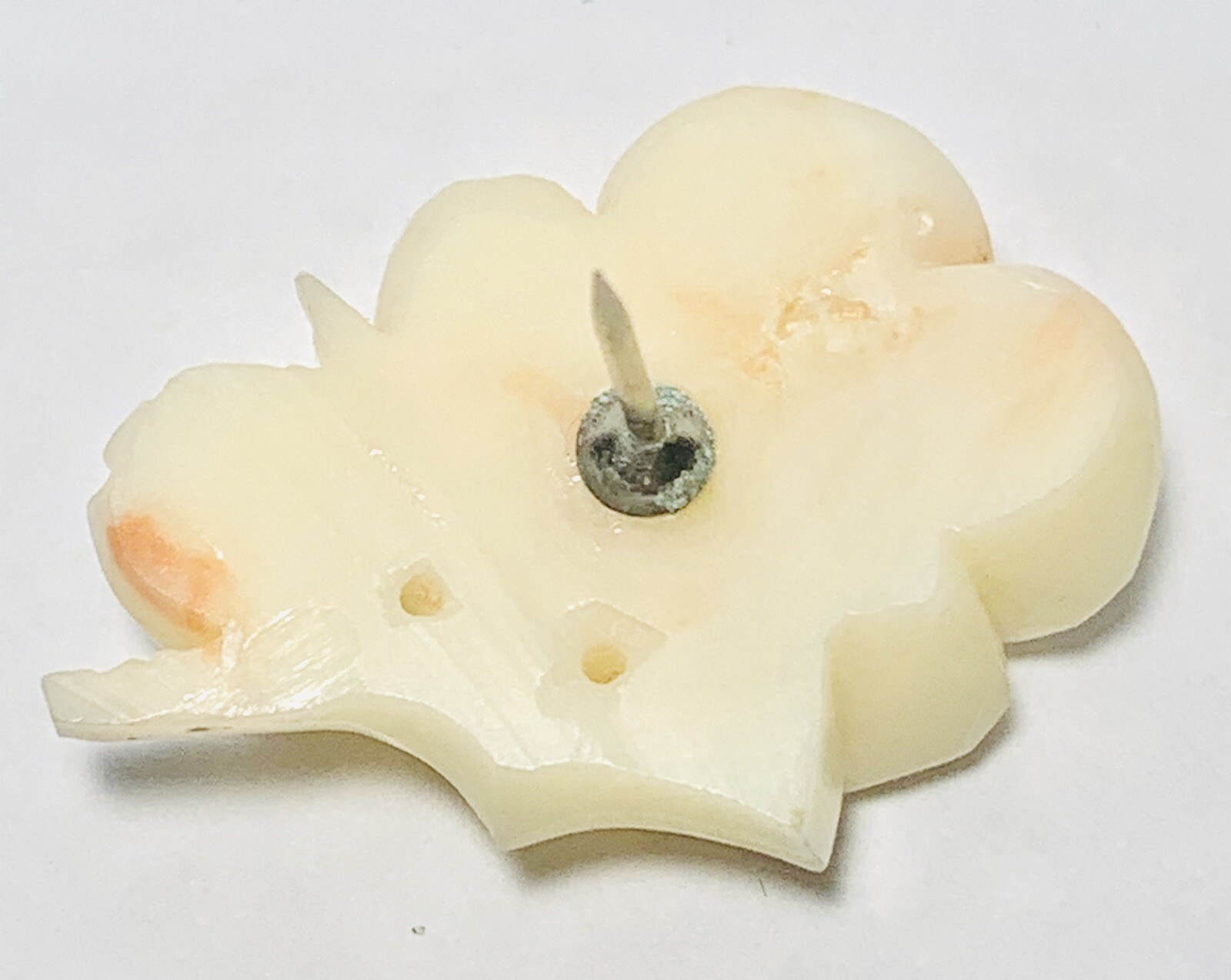 Vintage Japanese Angel Skin Coral Floral Tie Tack Pin… - Gem