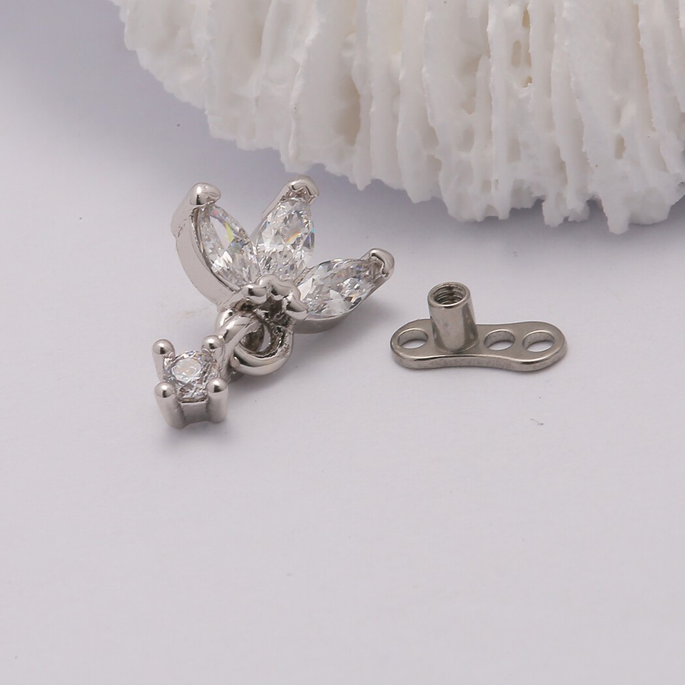 1PC Titanium Micro Dermal Anchor Piercing Base Surface Skin Diver Body ...