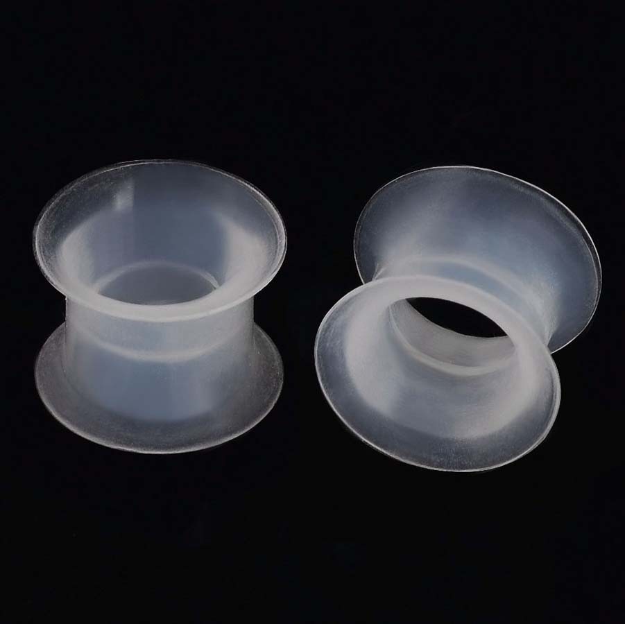 PAIR-LARGE FLARE SOFT Silicone Ear Skins-Ear Gauges-Thick Ear plugs-Ear ...