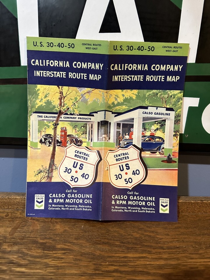 1941 Standard Oil Of California CALSO Road Map: US 30-40-50 Highways ...