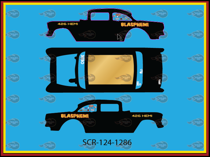 1/24 '55 Chevy '55 Chevy "Blasphemi" Gasser Decal SCR-124-1286 | eBay