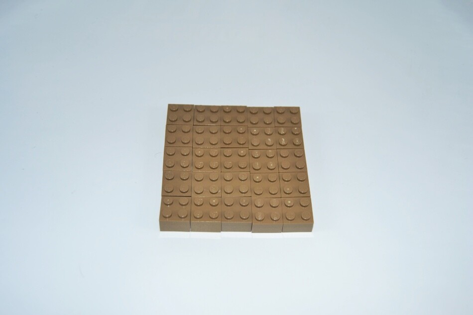Lego 25 X Basisstein Pièce de Construction Beige Foncé Dark Tan Basique ...