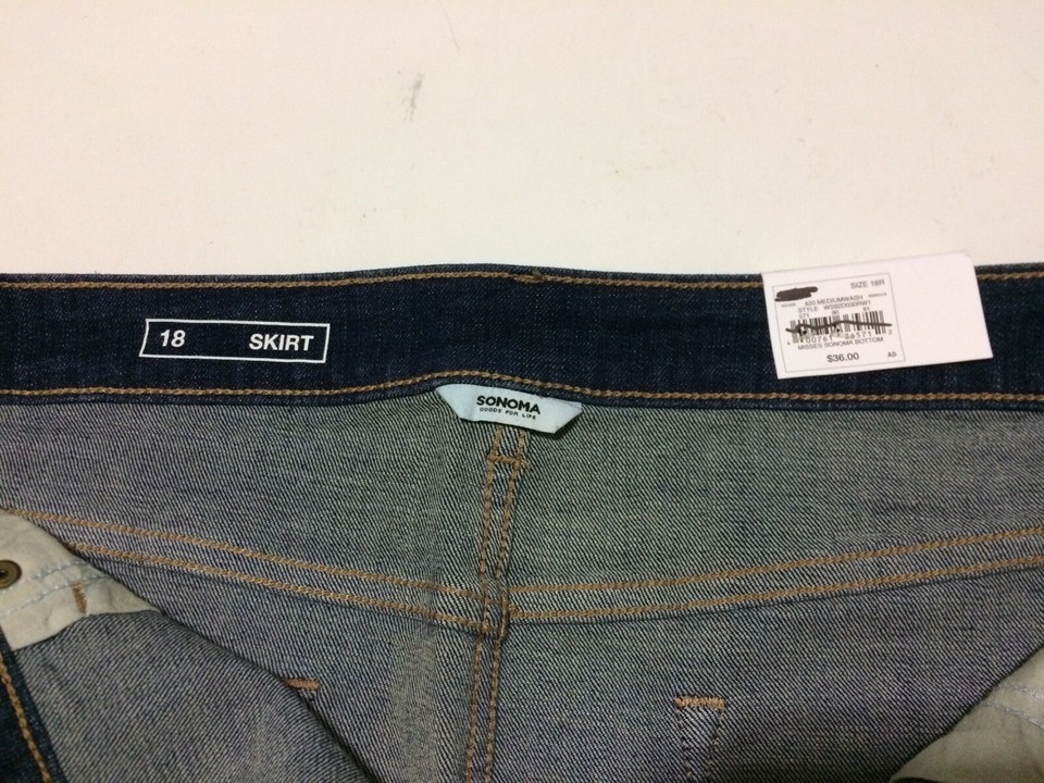 Sonoma Mid Rise Shirt Women Dark Blue Jeans NWT 18 Regular size | eBay