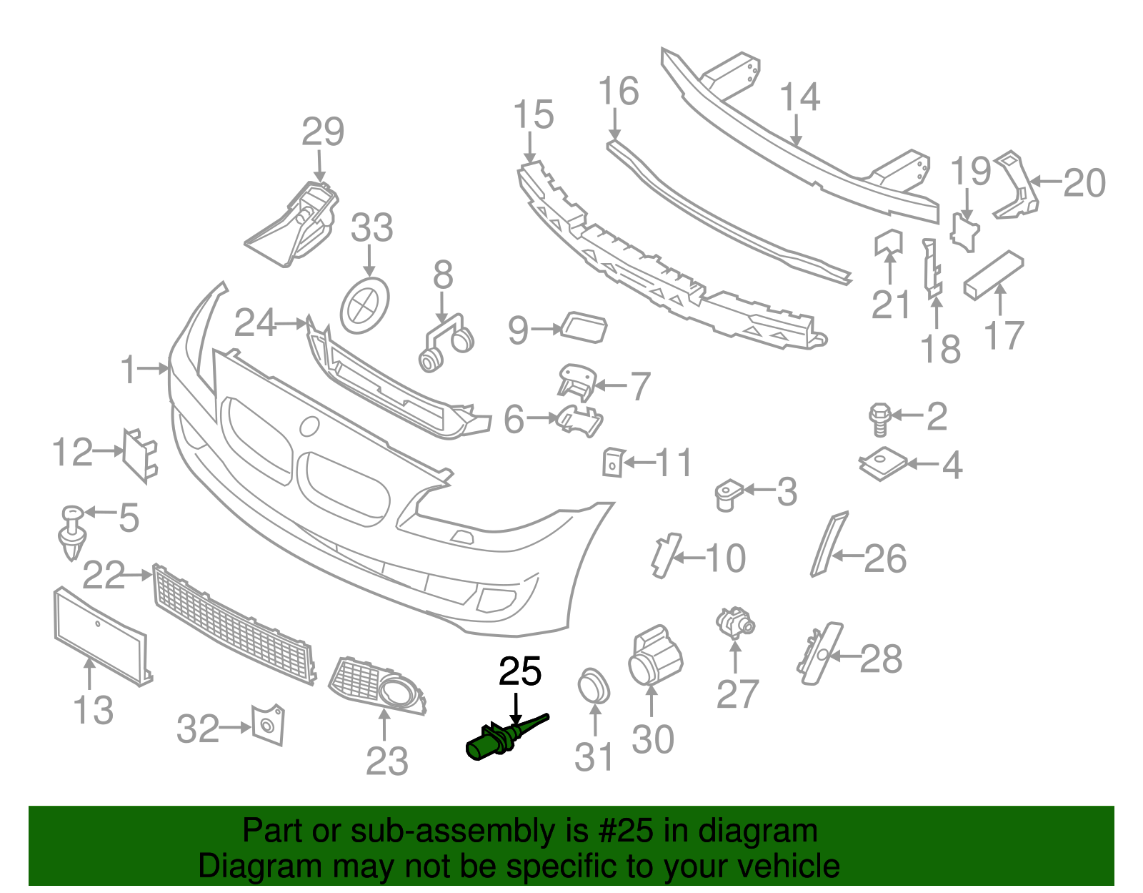 OEM BMW X5 Outside Air Ambient Temperature Sensor #65816936953 for sale ...