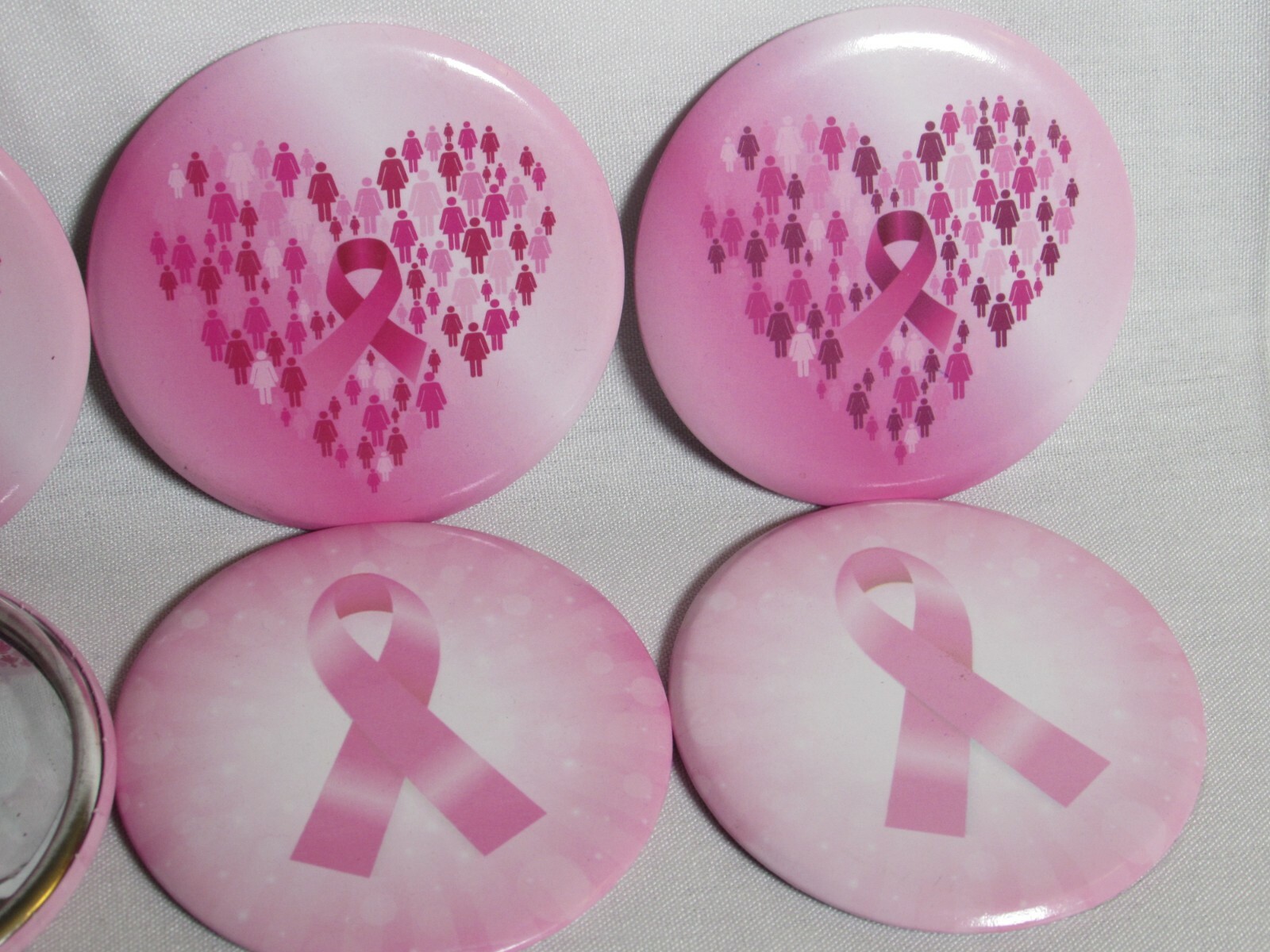 6X Pink Breast Cancer Awareness Metal POCKET MIRROR LOT BCA PINK ...