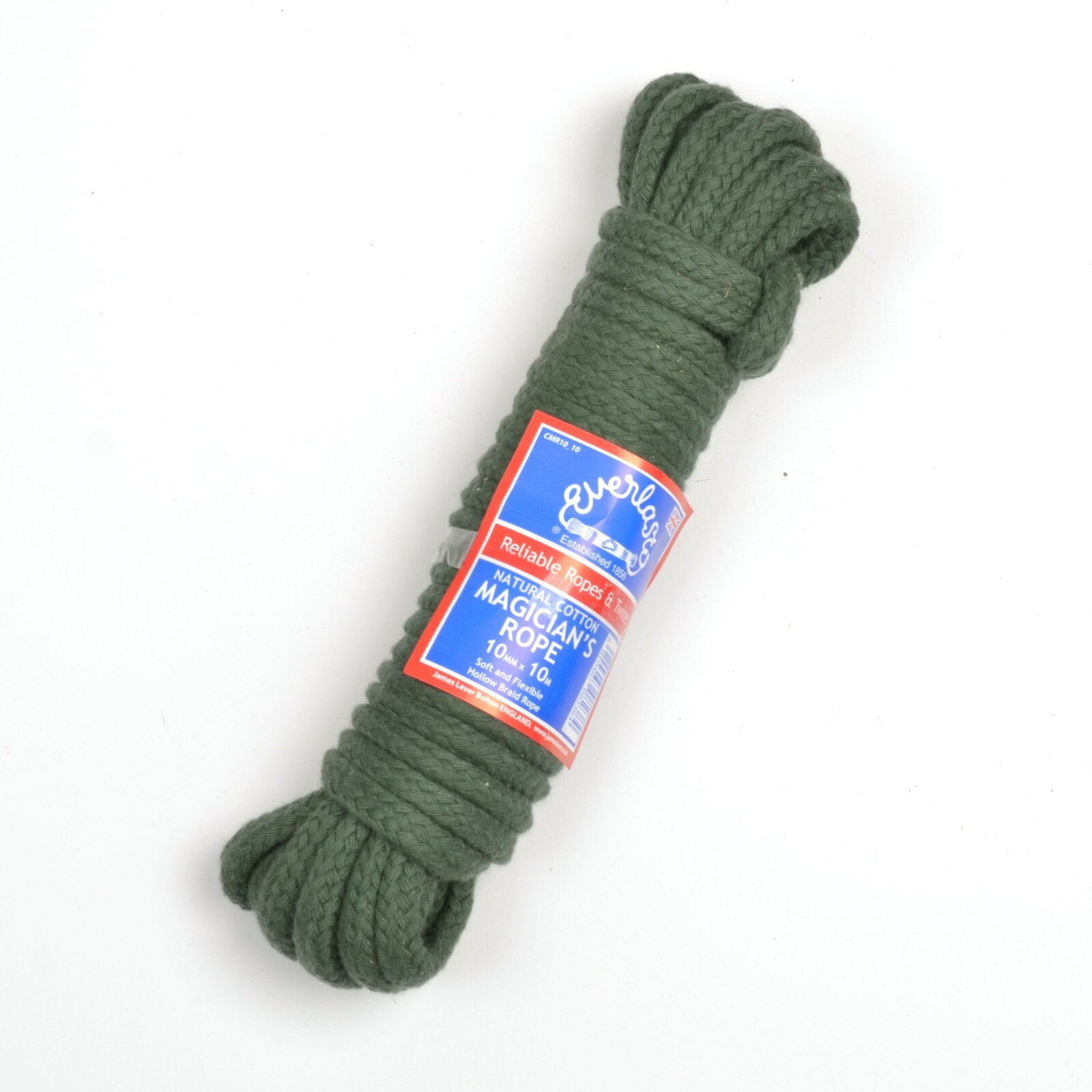 10MM EVERLASTO COLOURED MAGICIAN'S ROPE HOLLOW BRAID SOFT COTTON ROPE ...