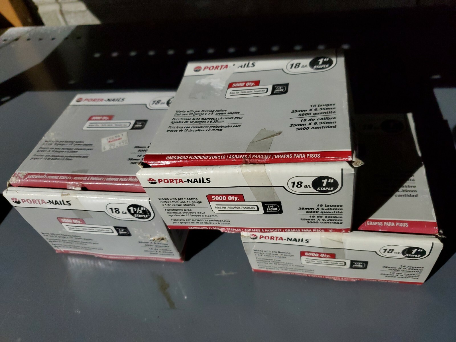 3 PACK Porta-Nails 1 & 1.5" Collated Flooring Staples 1,500 Pk 18 GA ...